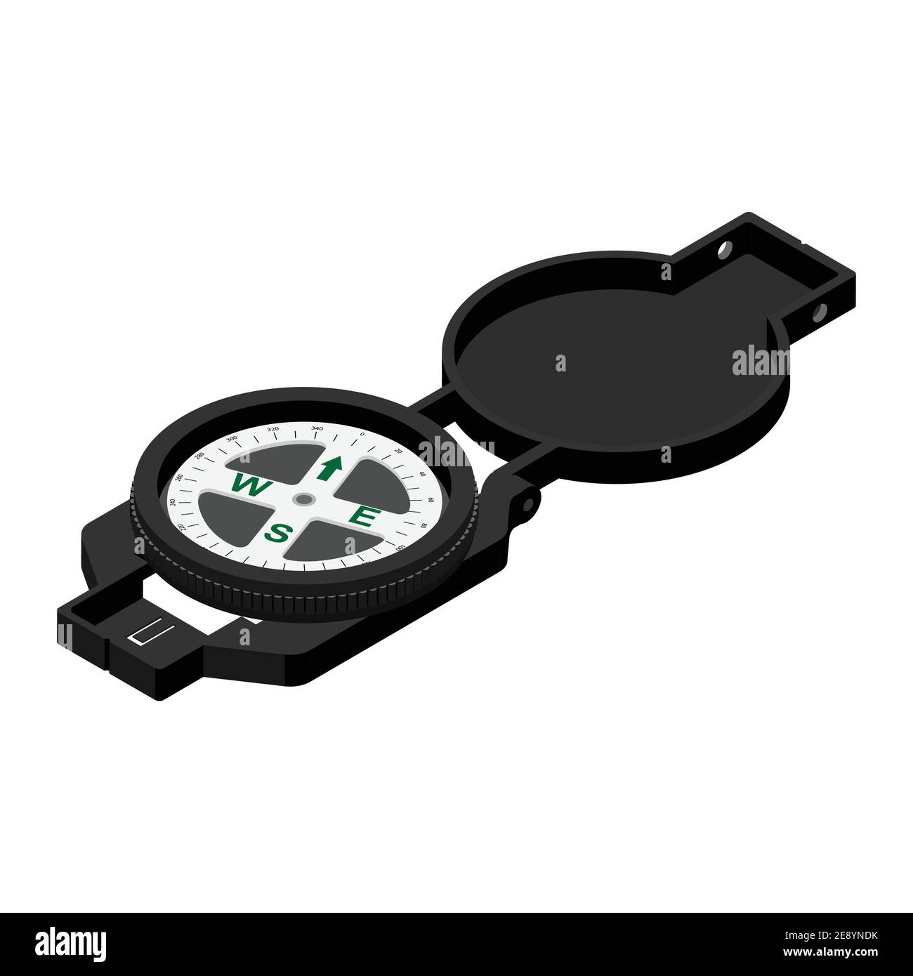 Nouvelle boussole ronde moderne isolée sur fond blanc. Symbole du ...
