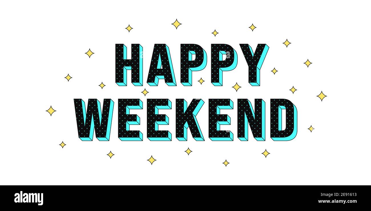 Happy weekend quote design poster Banque d'images vectorielles - Alamy