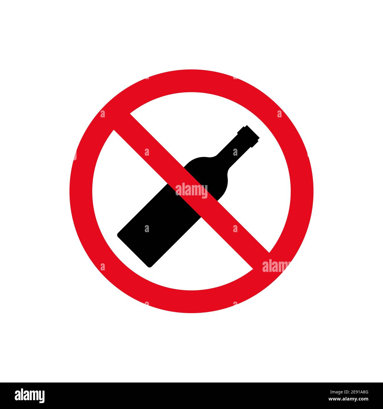 Panneau alcool interdit. Bouteille verre boisson interdite, symbole ...