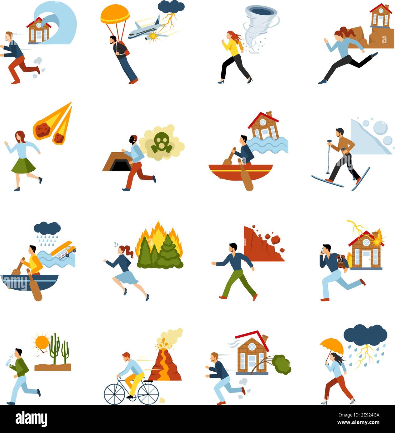 L'homme s'échappe de différents types de catastrophes naturelles ... L'homme s'échappe de différents types de catastrophes naturelles ...