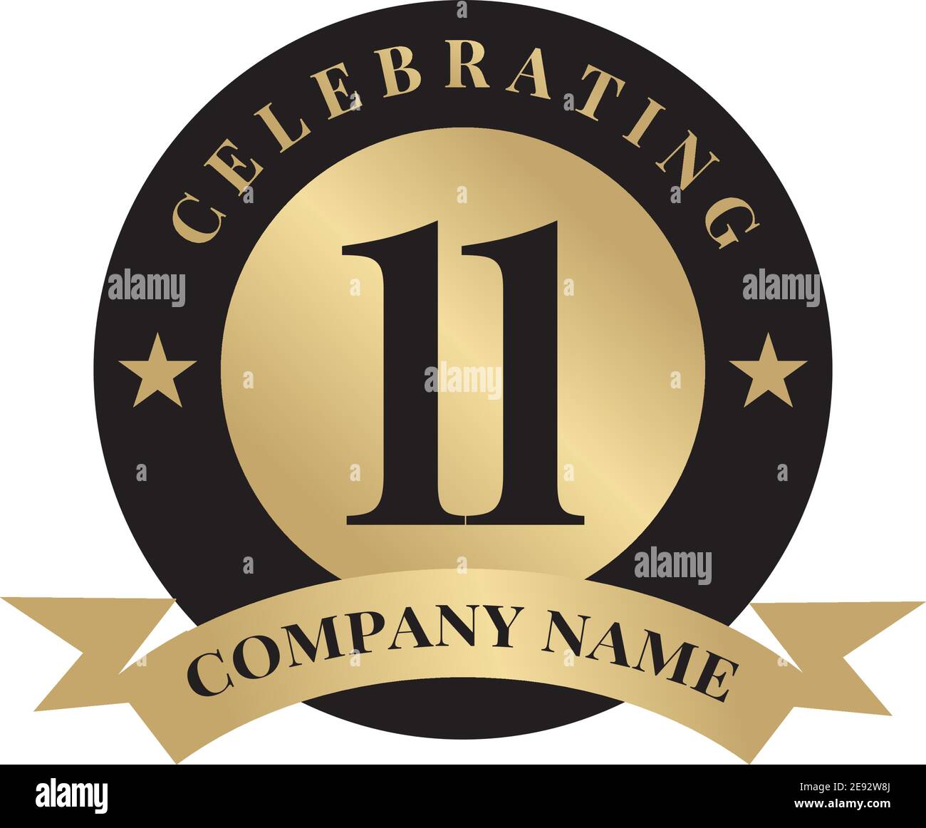 modèle d'illustration vectoriel de conception de logo du 11e ...