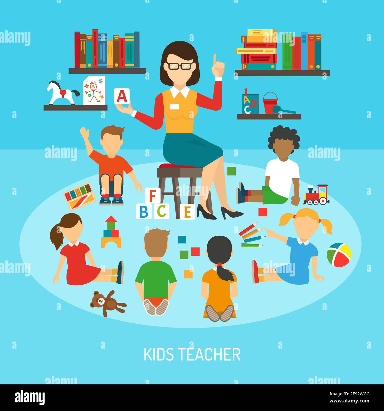 Expliquer aux enfants Banque d'images vectorielles - Alamy