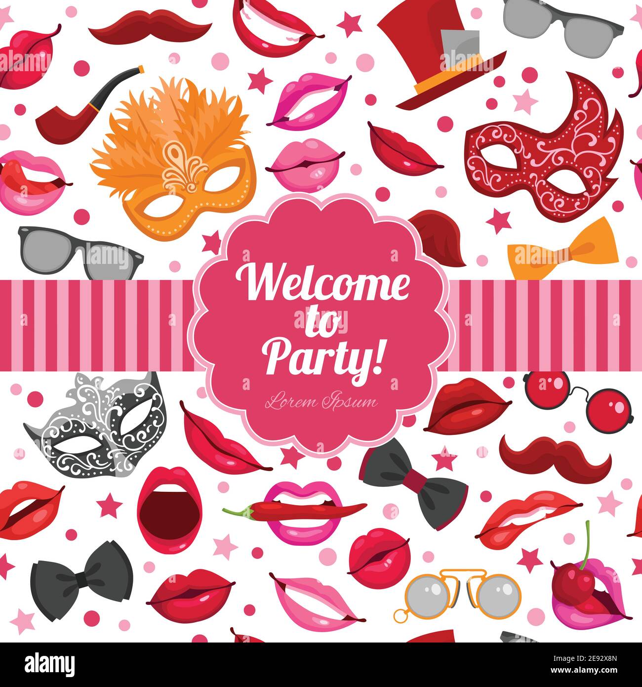 Bienvenue à la fête d'anniversaire invitation festive dans les couleurs ...