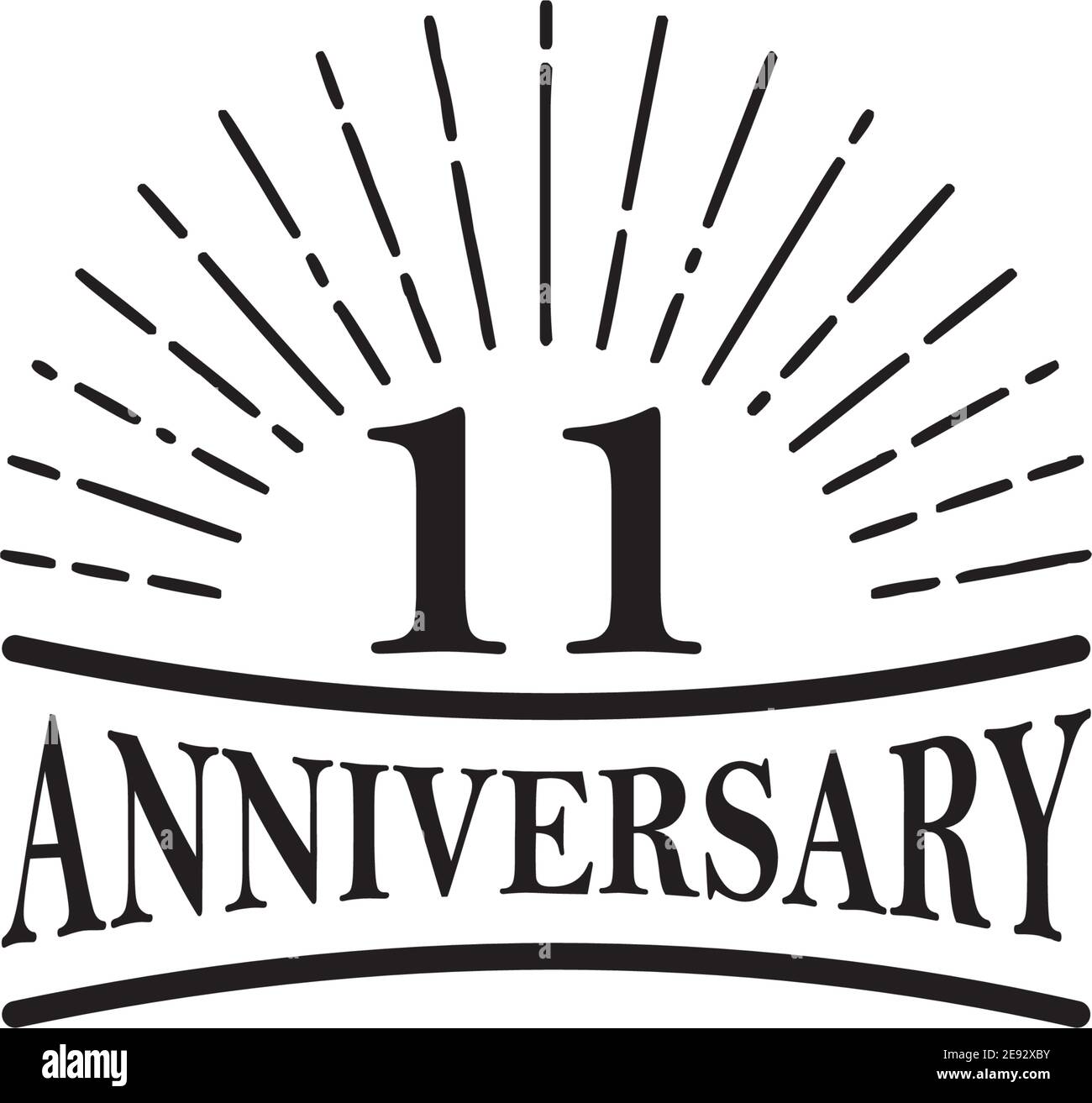 modèle d'illustration vectoriel de conception de logo du 11e ...