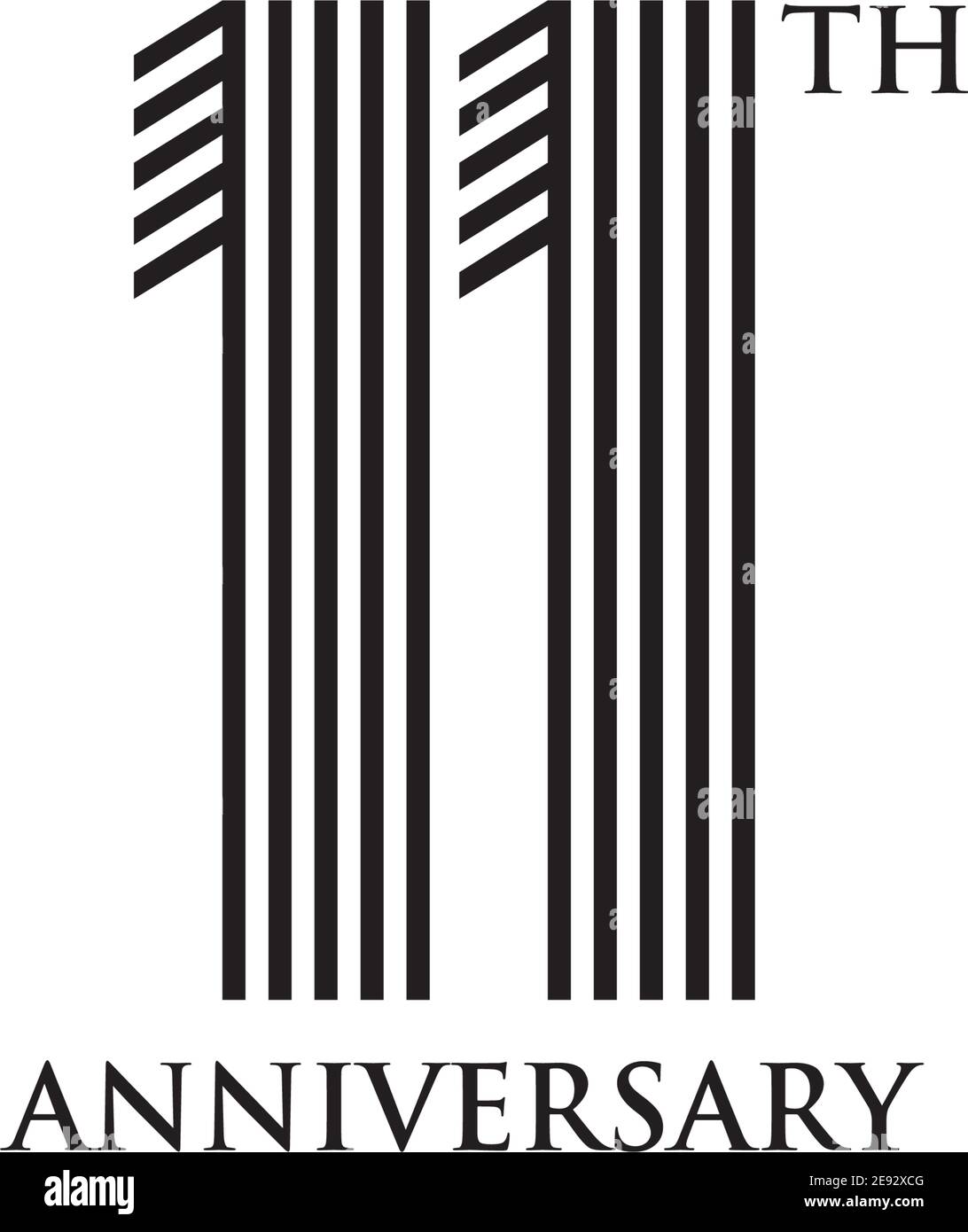 modèle d'illustration vectoriel de conception de logo du 11e ...