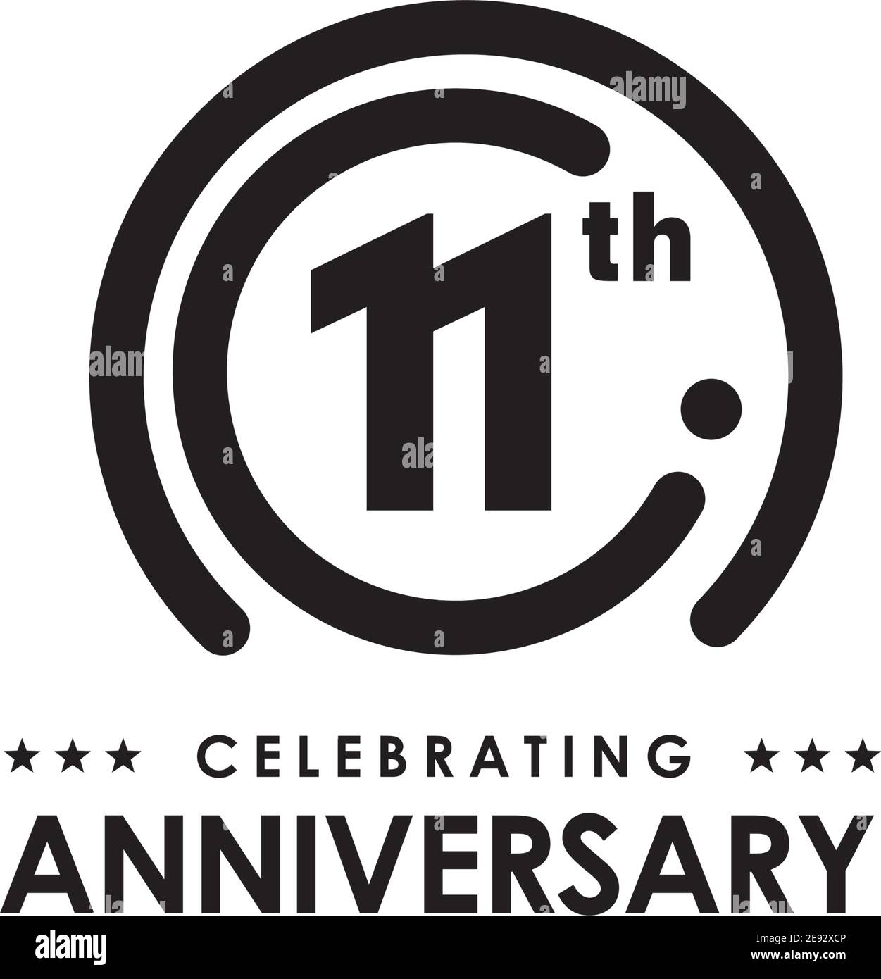modèle d'illustration vectoriel de conception de logo du 11e ...