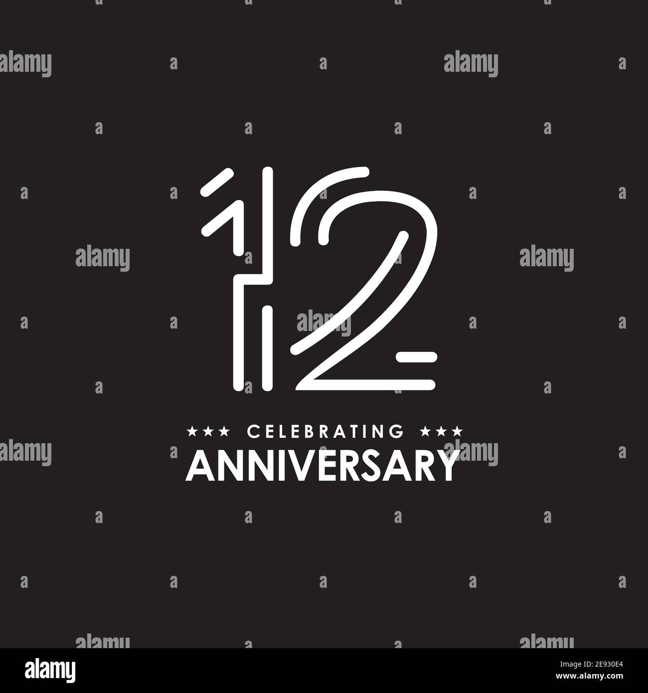 12e anniversaire emblème logo design modèle d'illustration vectoriel ...
