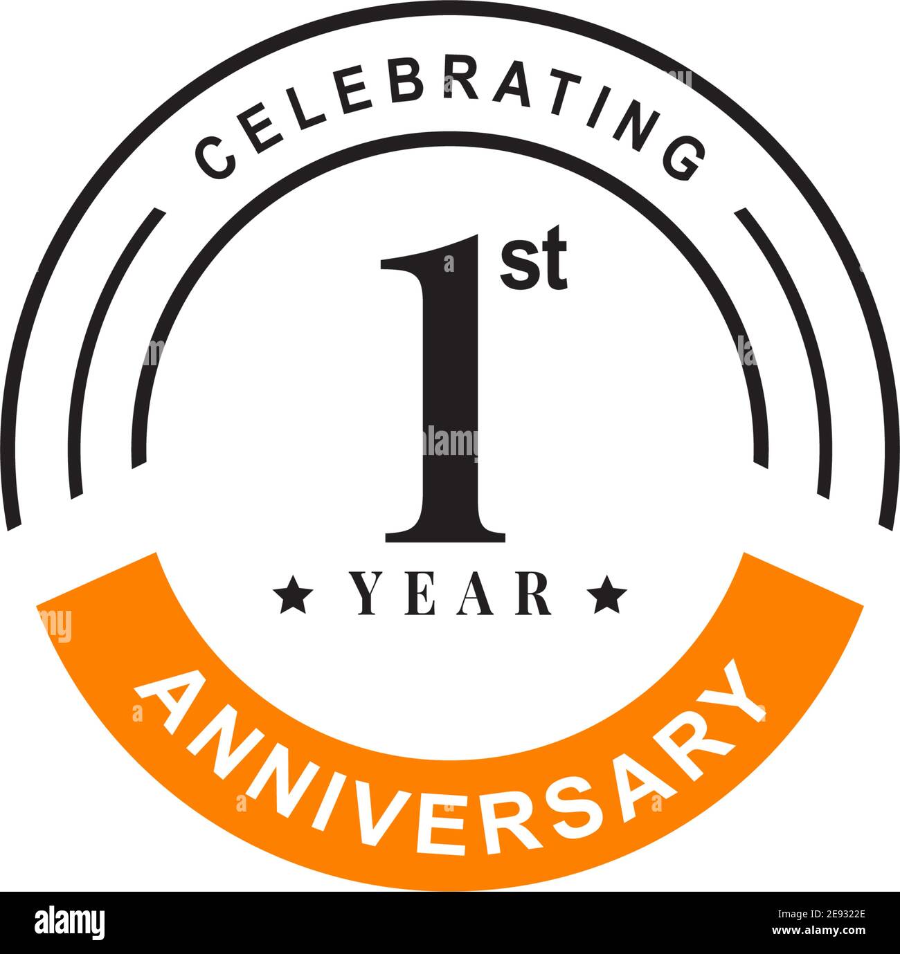 modèle d'illustration vectoriel de conception de logo 1er anniversaire ...