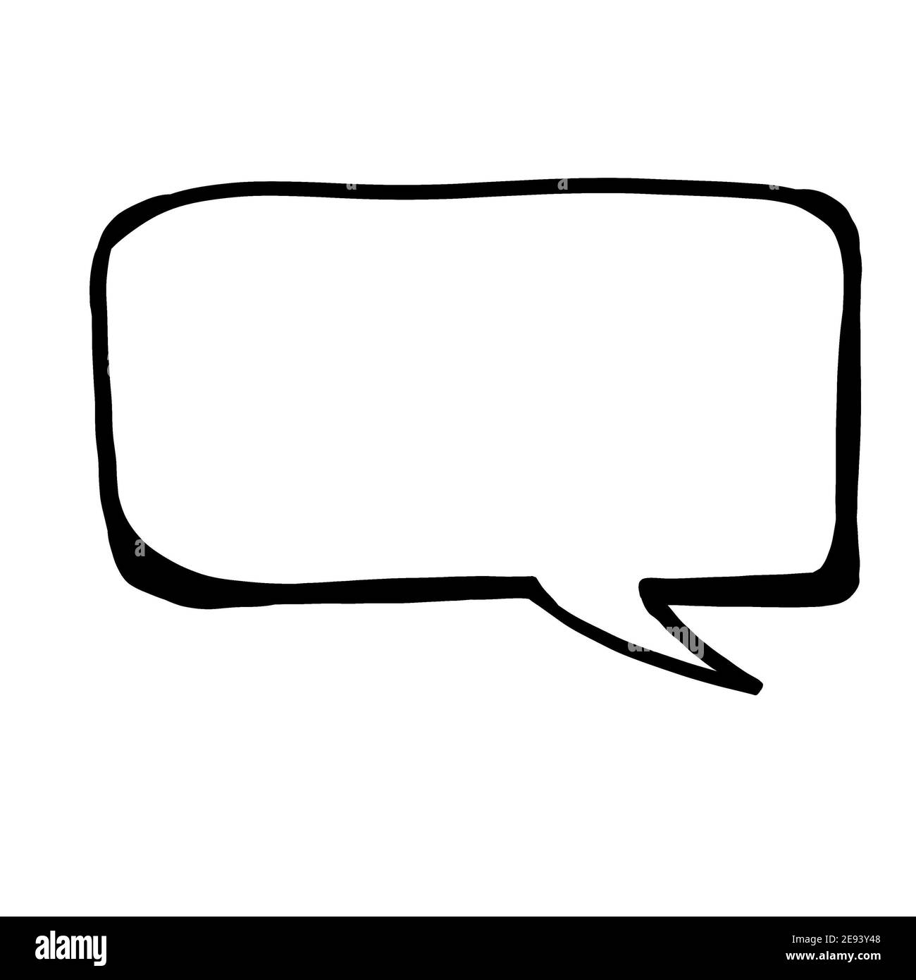 Une bulle de parole ou un croquis carré dessiné à la main et une ...