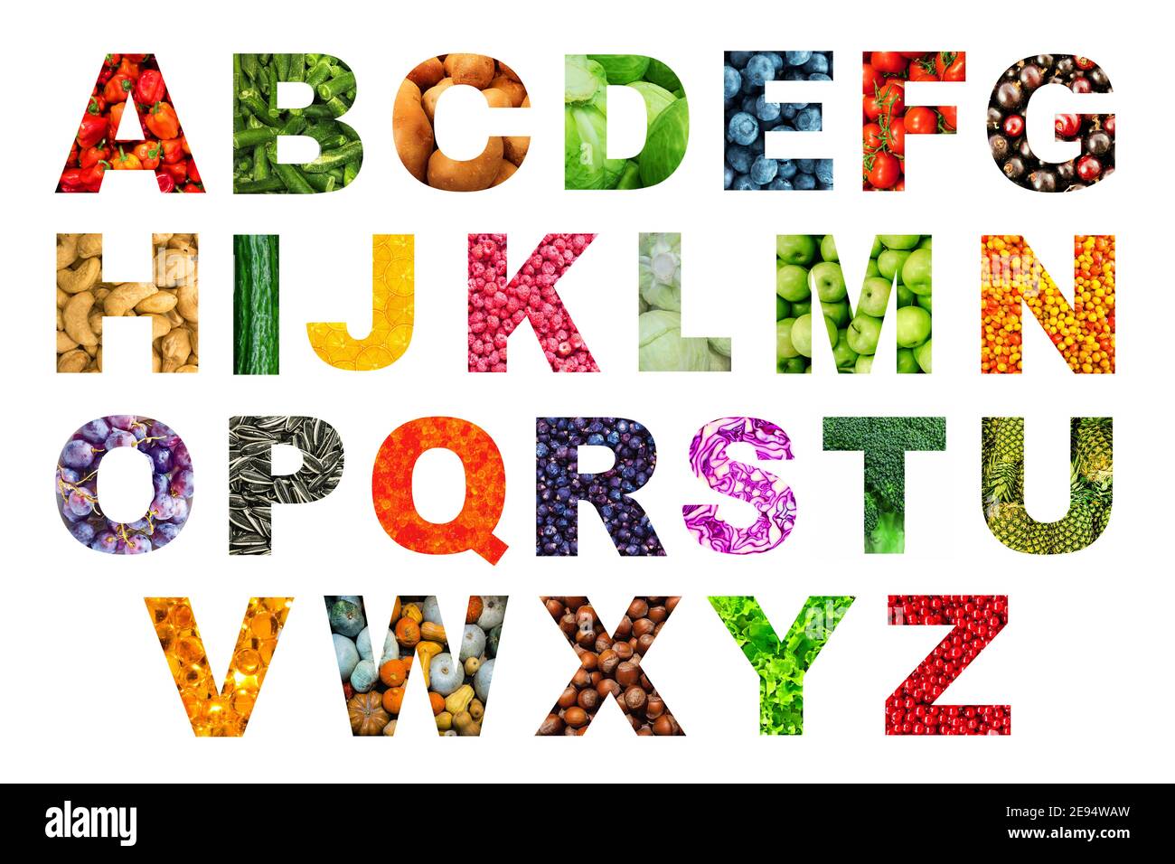 Fruit alphabet letters Banque de photographies et d’images à haute ...