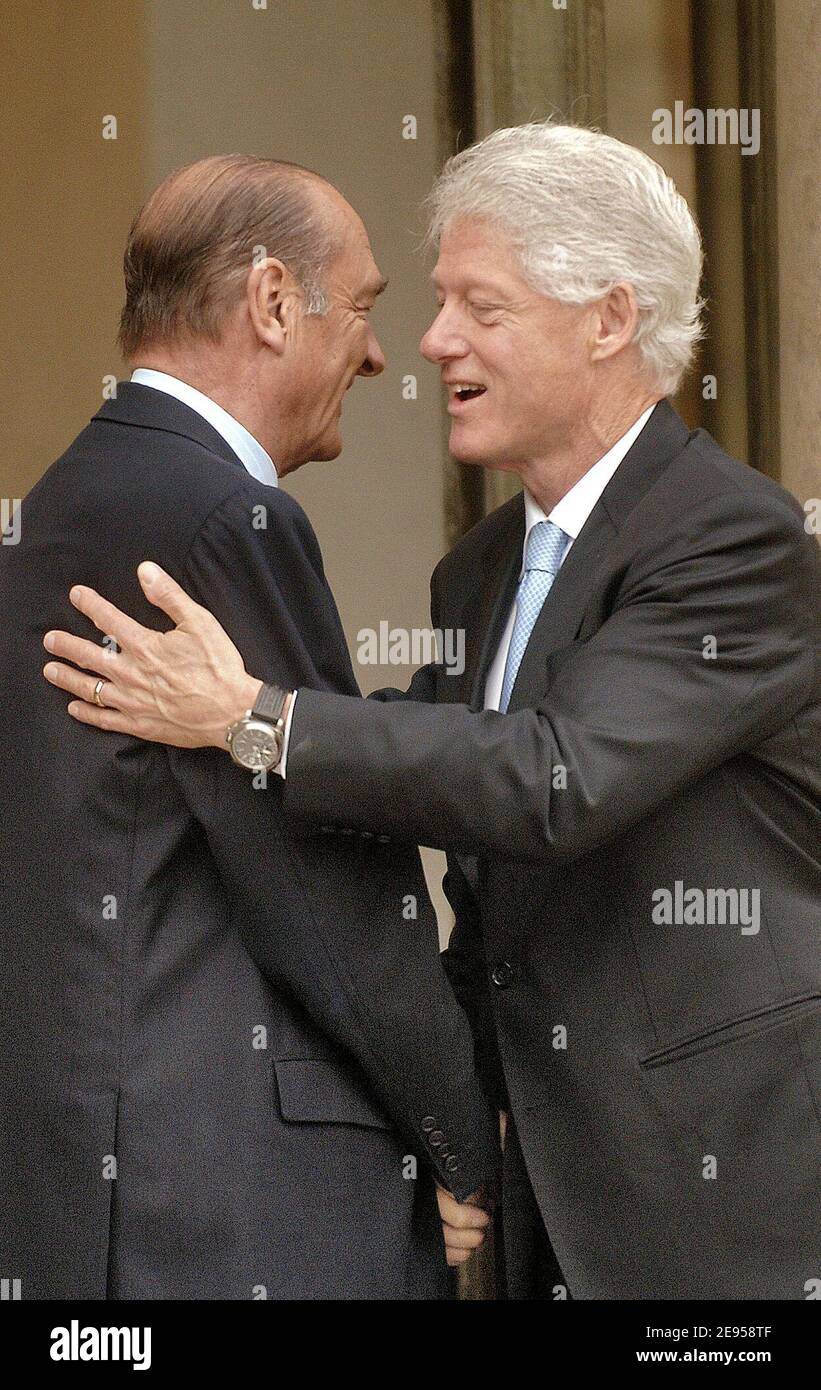Jacques Chirac rencontre l'ancien président américain Bill Clinton à l ...