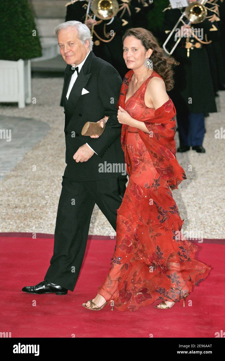David de Rothschild et sa femme arrivent à l'Elysée pour assister au ...
