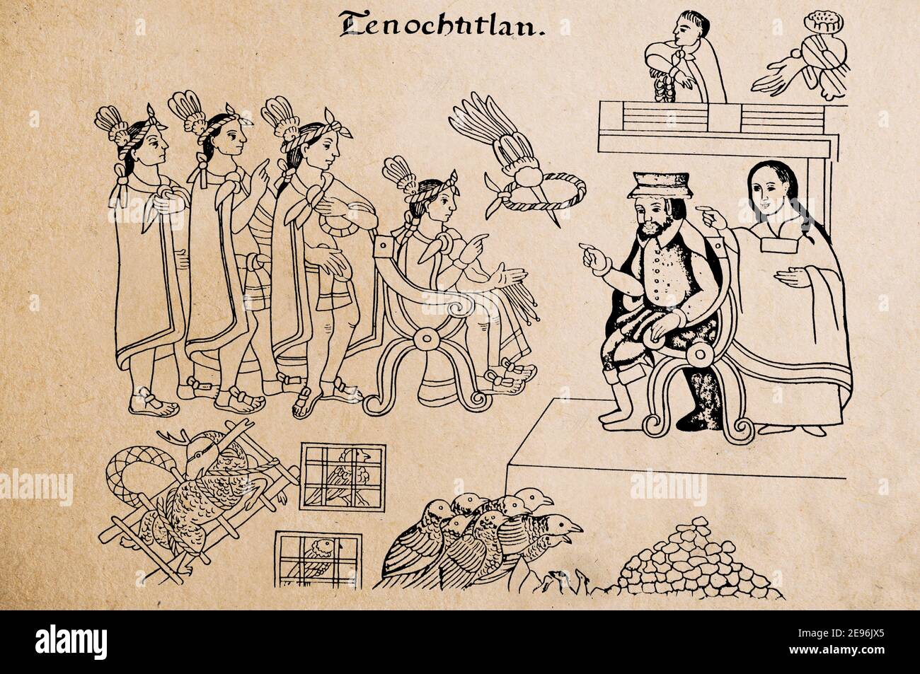 Tenochtitlan Drawing Banque d'image et photos - Alamy