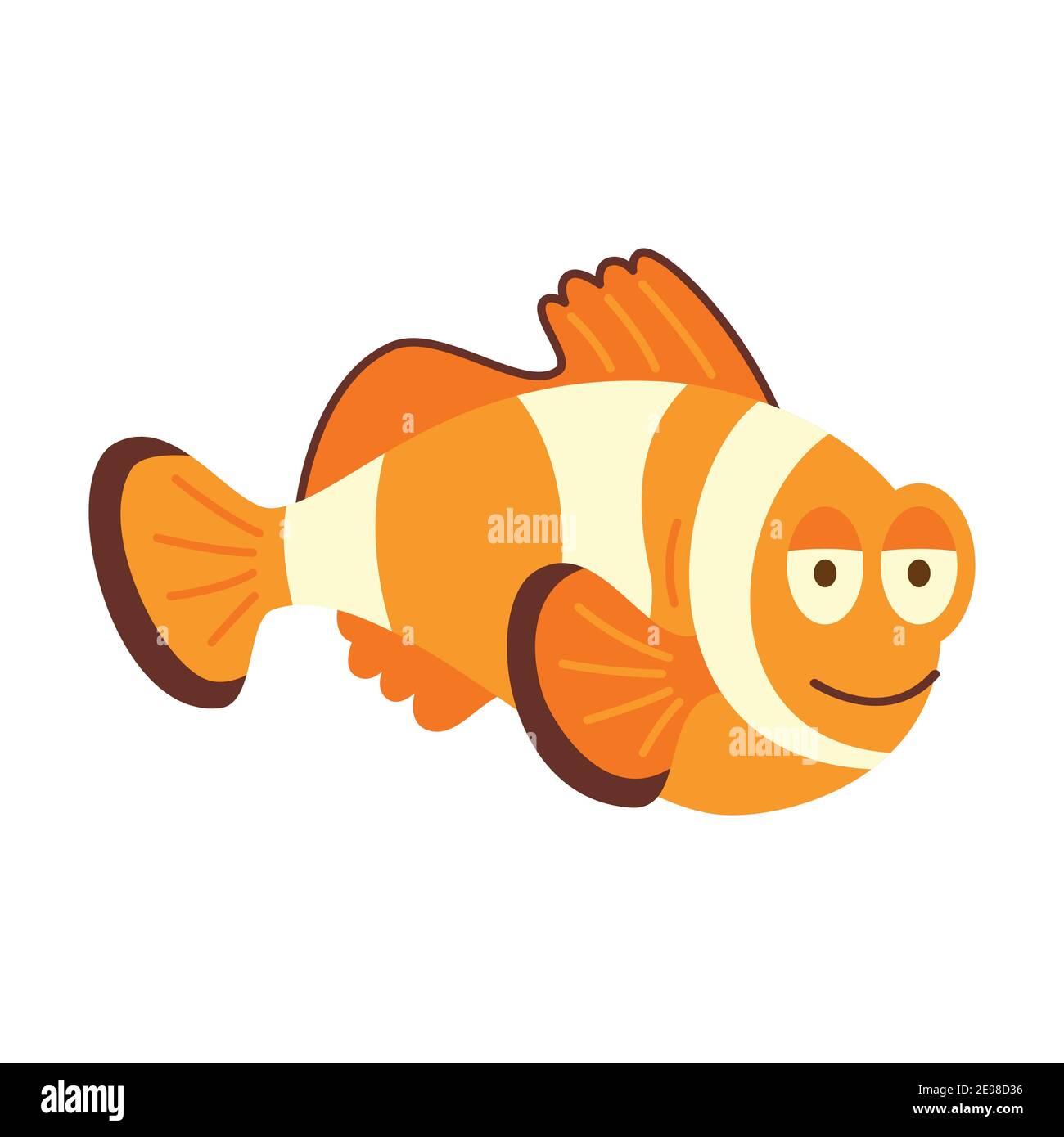 Poisson clown de dessin animé. Illustration vectorielle isolée sur fond ...