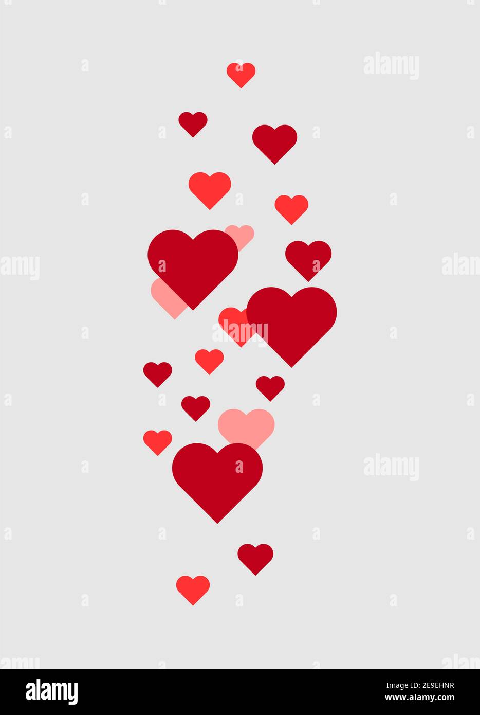 Icône d'amour de coeurs volants, symbole sur fond d'ombre Image ...