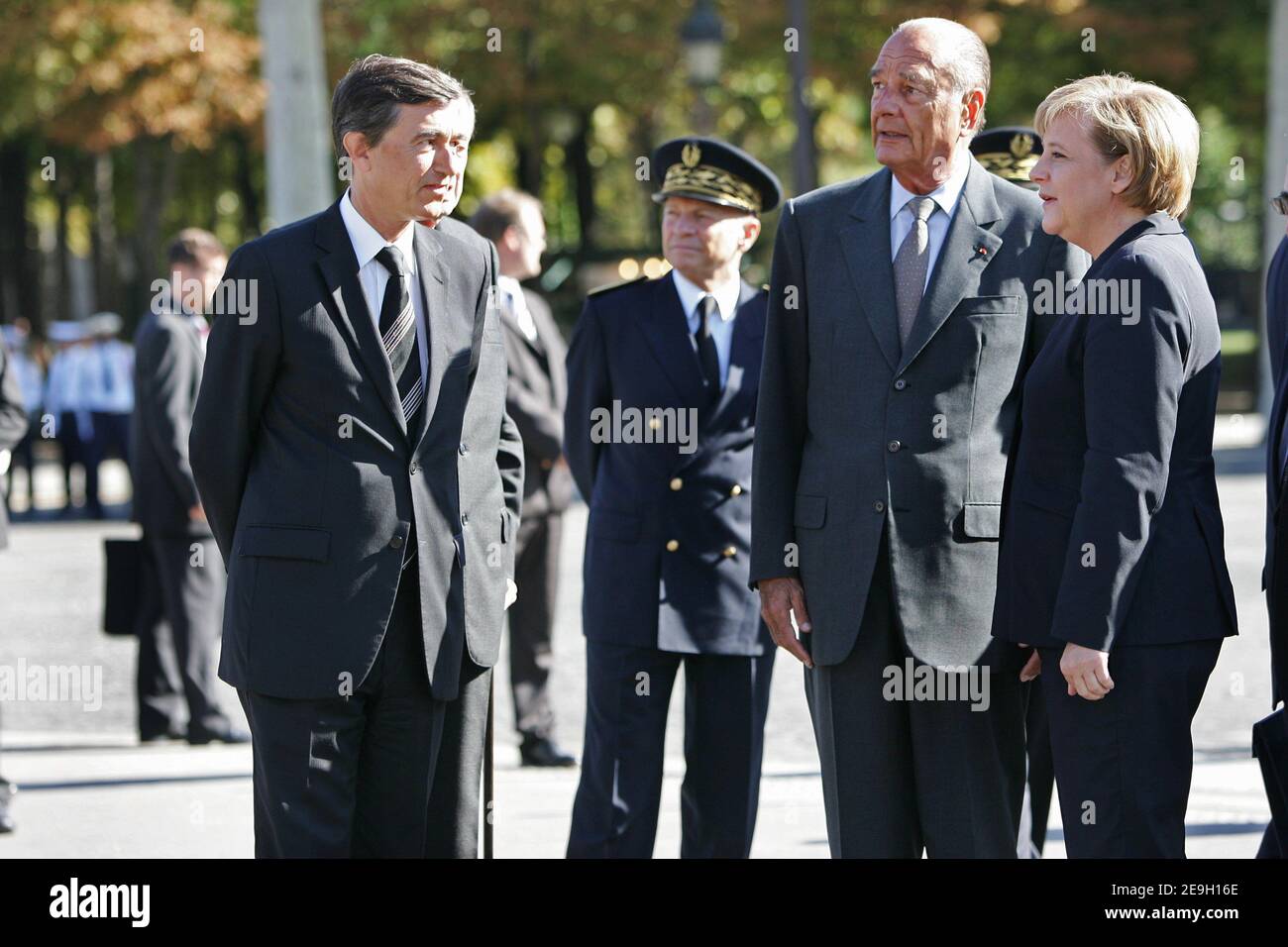 La chancelière allemande Angela Merkel et le président français Jacques ...