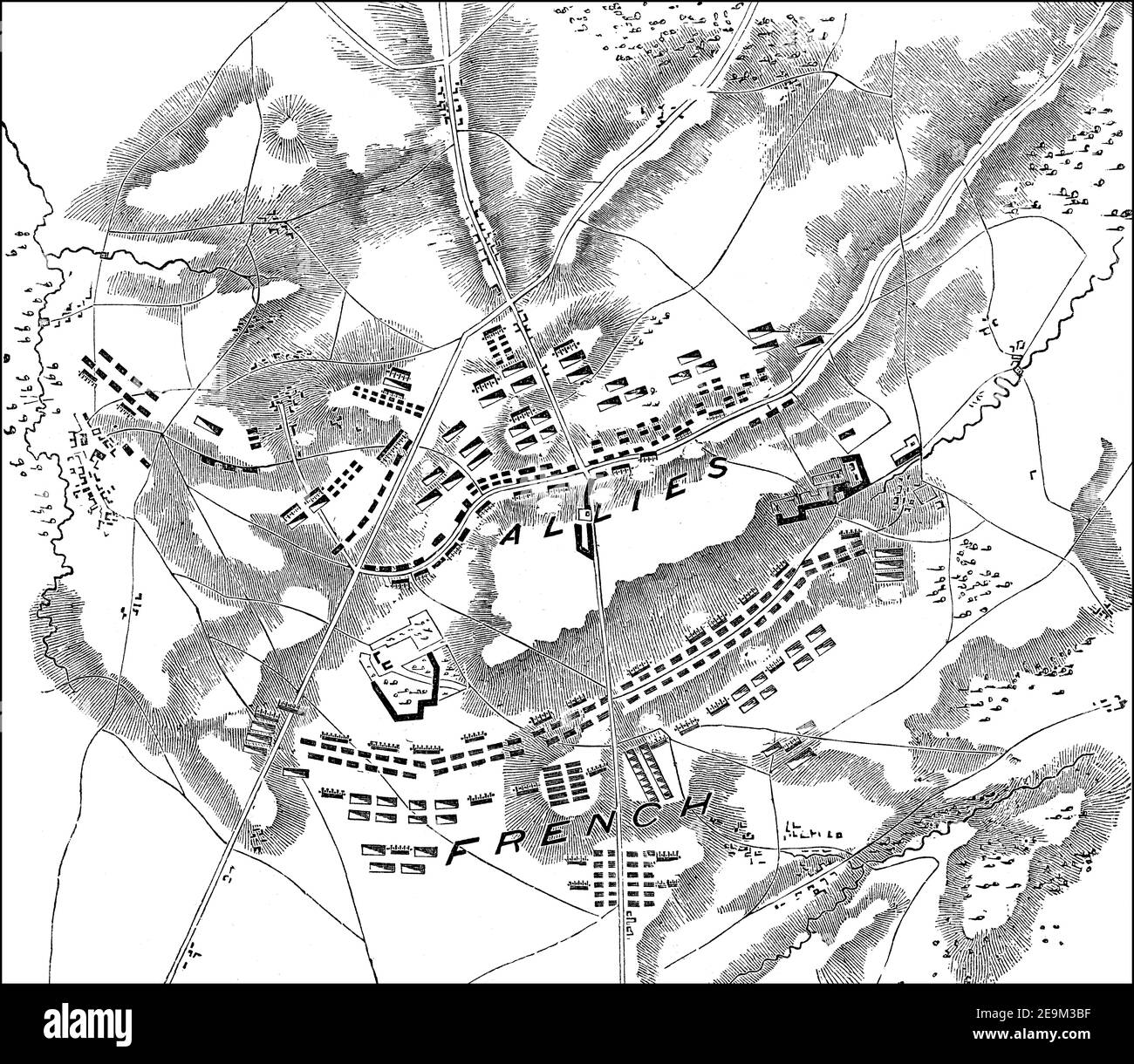 Carte de la bataille de waterloo Banque d'images noir et blanc - Alamy