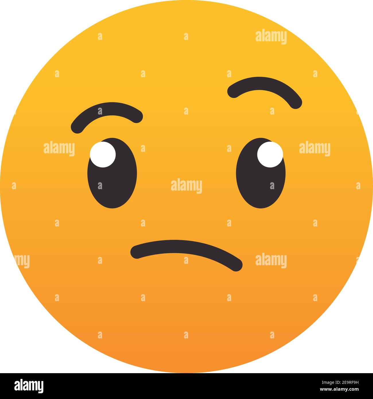 Icône d'Emoji face déçue sur fond blanc, design coloré, illustration ...