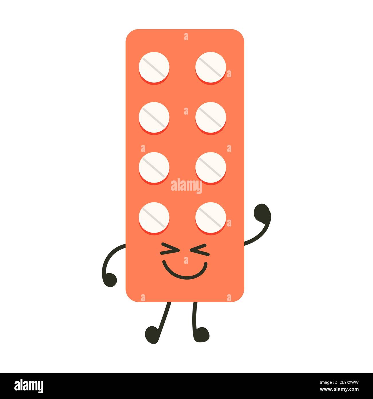 Happy pill capsule cartoon character Banque d'images vectorielles ...