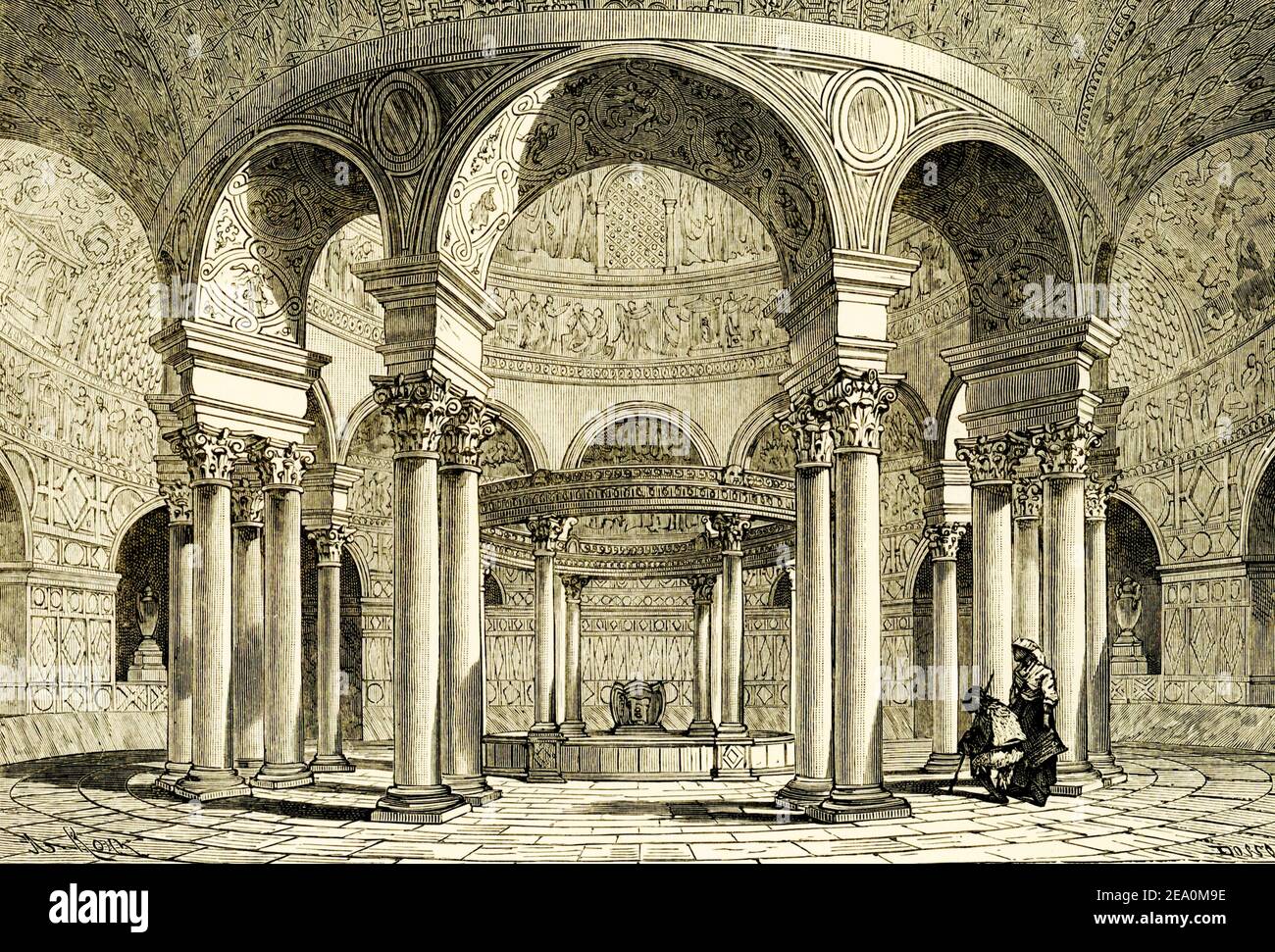 Cette illustration des années 1880 montre l'église et la tombe de Saint ...