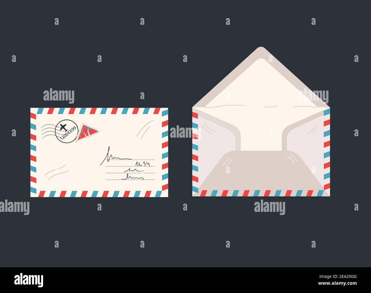 Enveloppes de couverture en papier lettre ou courrier aérien avec ...