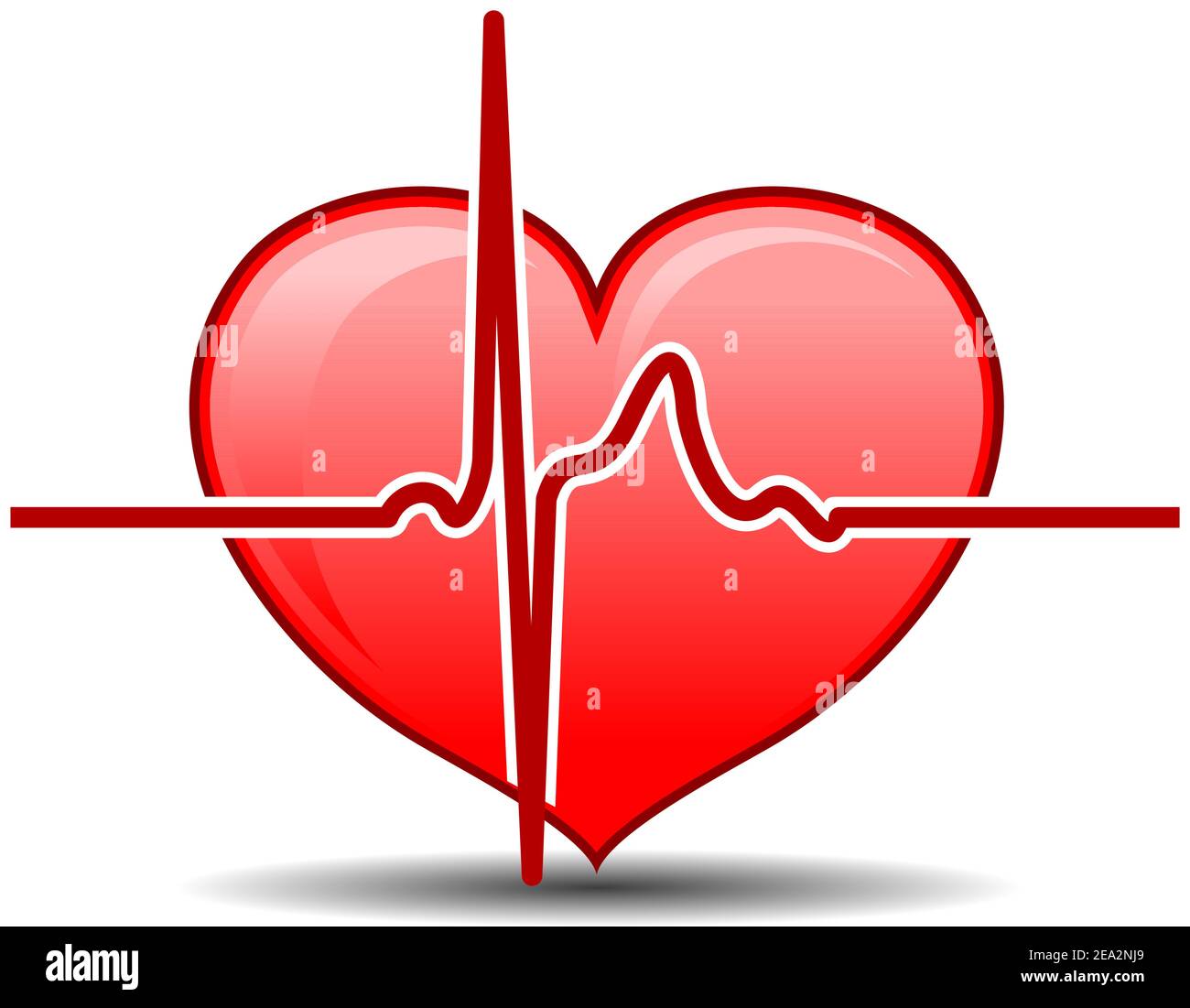 Coeur humain avec une trace de rythme cardiaque Banque d'images ...