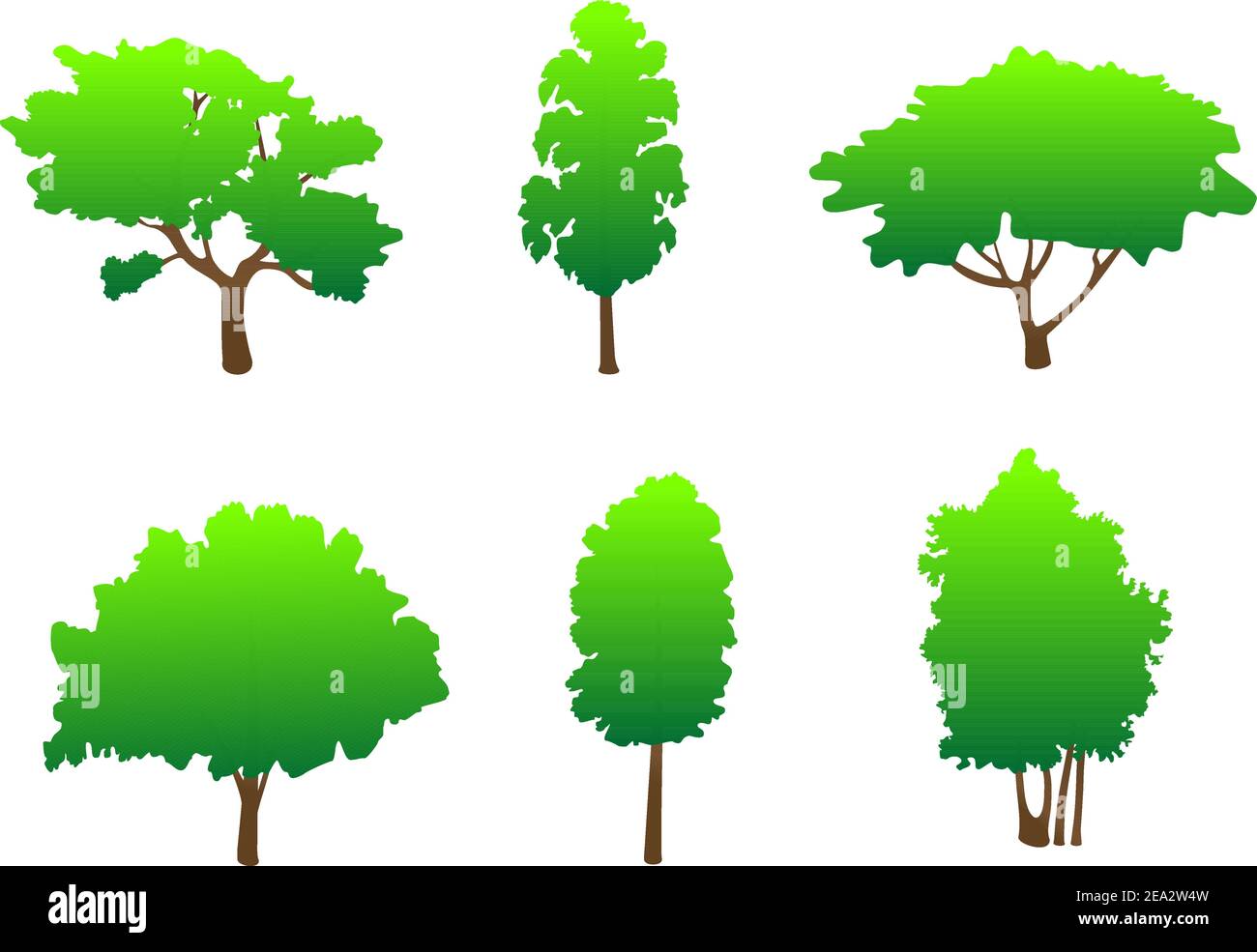 Ensemble de symboles de l'arbre comme un signe ou emblèmes Image ...