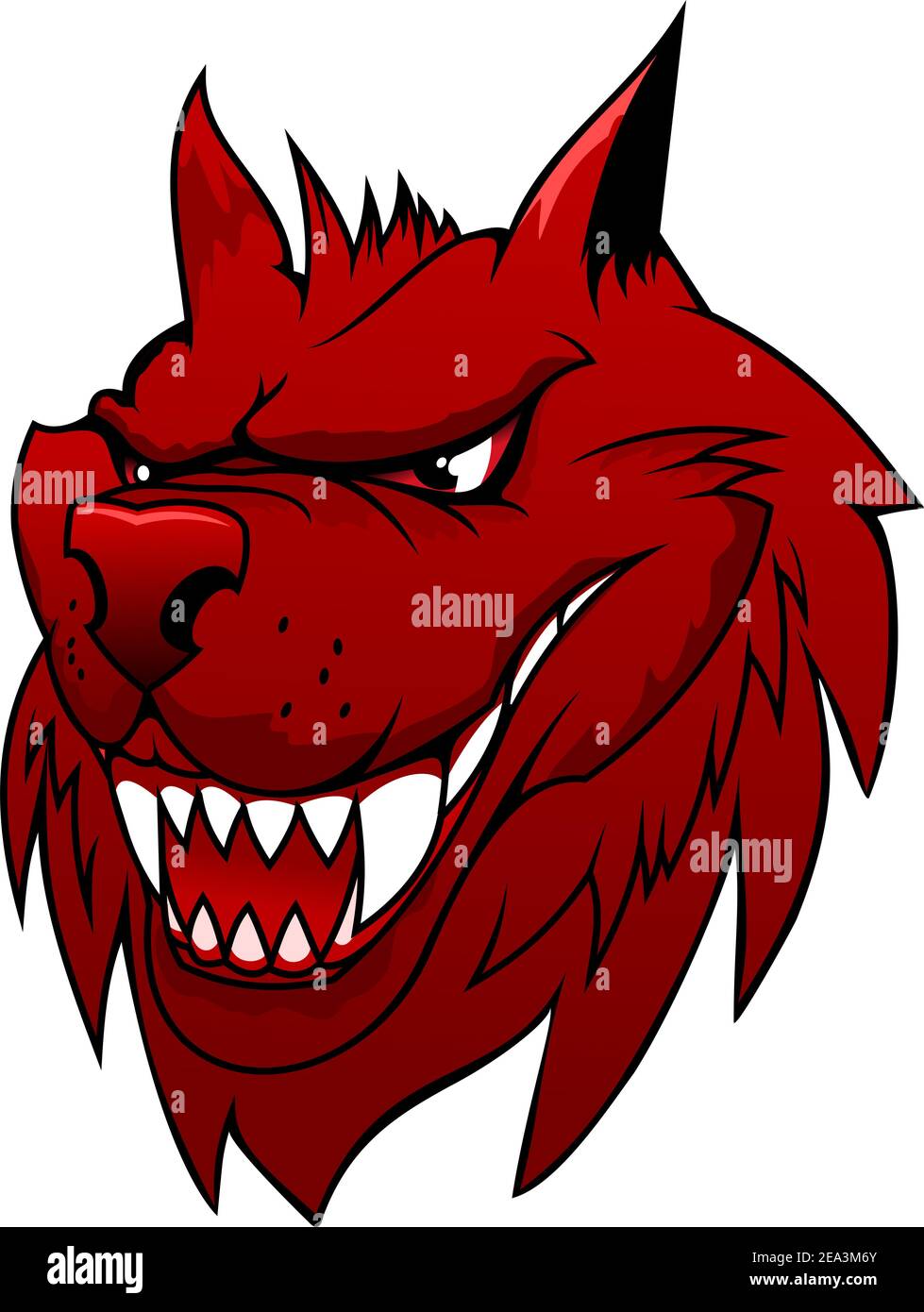 Loup rouge danger sauvages en cartoon style isolated on white Image ...