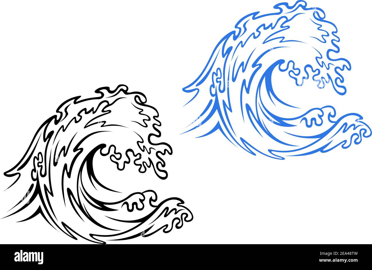 Tidal wave cartoon Banque d'images vectorielles - Alamy