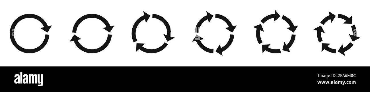 Icônes de flèche définies. Flèches circulaires. Cercle de la flèche ...