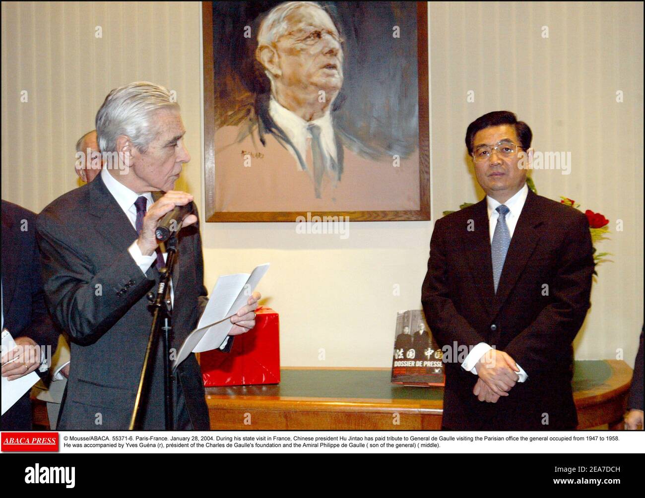 © Mousse/ABACA. 55371-6. Paris-France. 28 janvier 2004. Lors de sa visite d'Etat en France, le ...