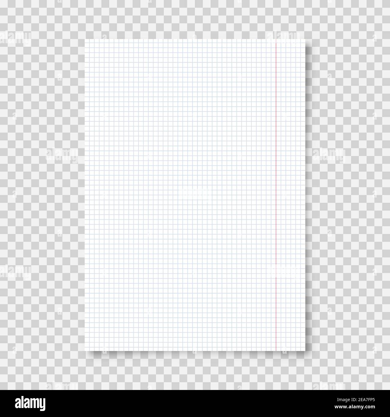 Feuille de papier vierge à lignes réalistes au format A4 sur fond ...