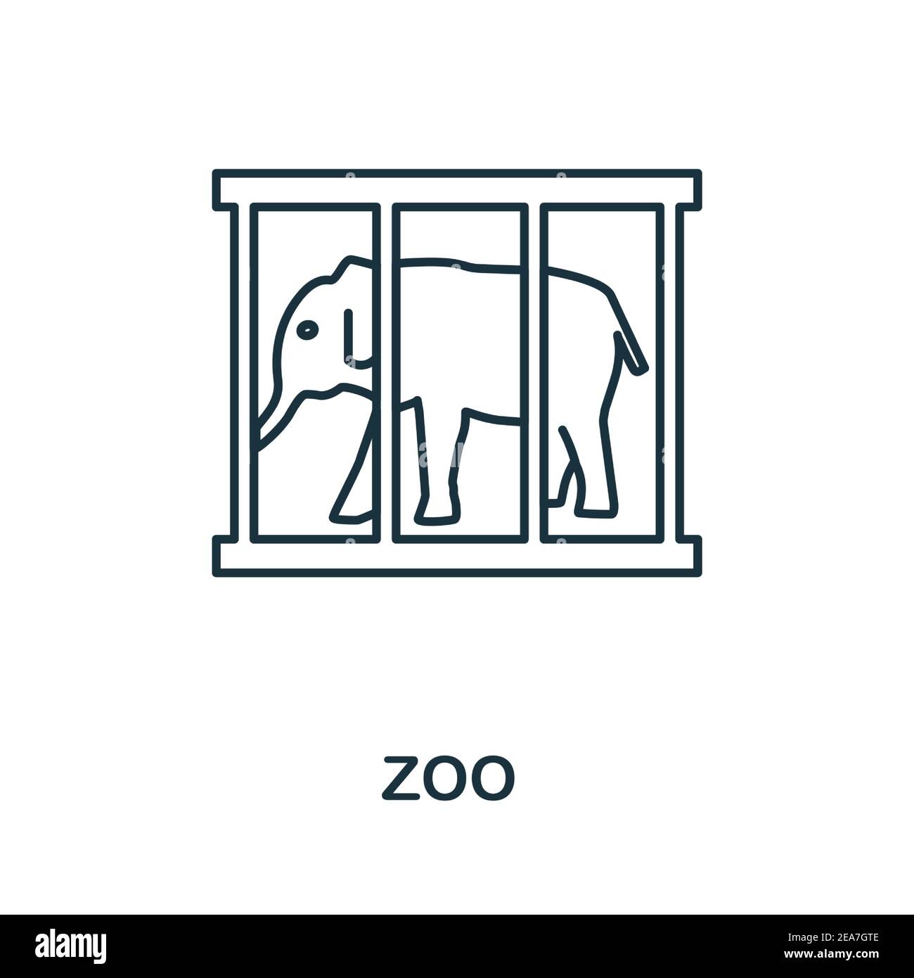 Icône Zoo. Un élément simple de la collection de parcs d'attractions ...