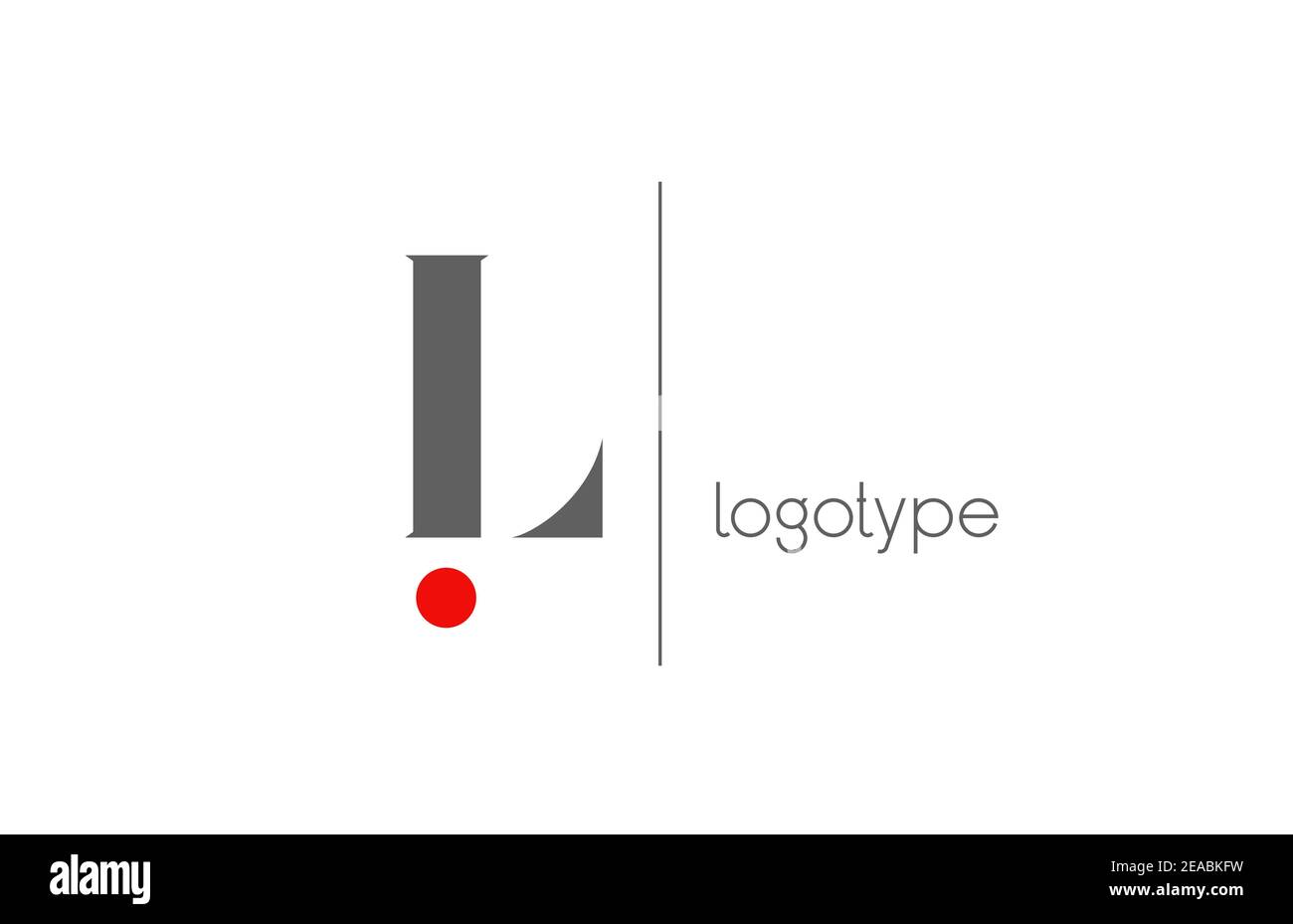 L rouge blanc gris lettre logo unique pour les entreprises. Identité ...