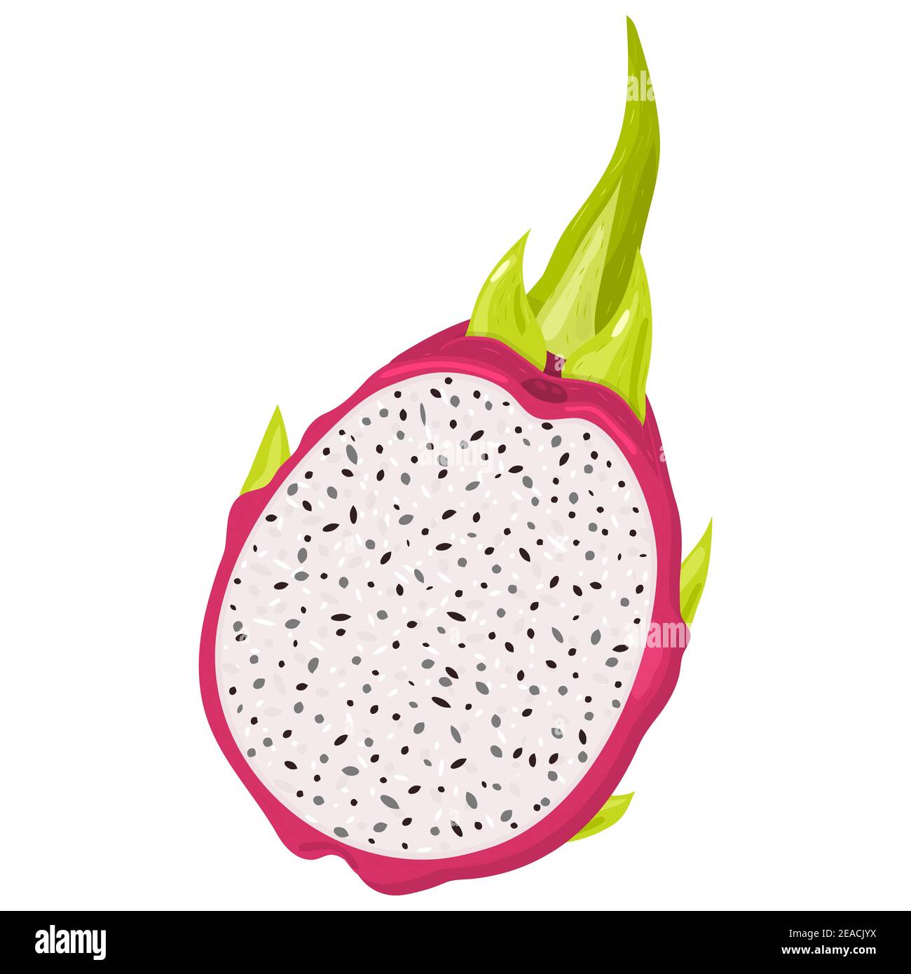 Fruits pitaya rouges frais à moitié coupés isolés sur fond blanc ...