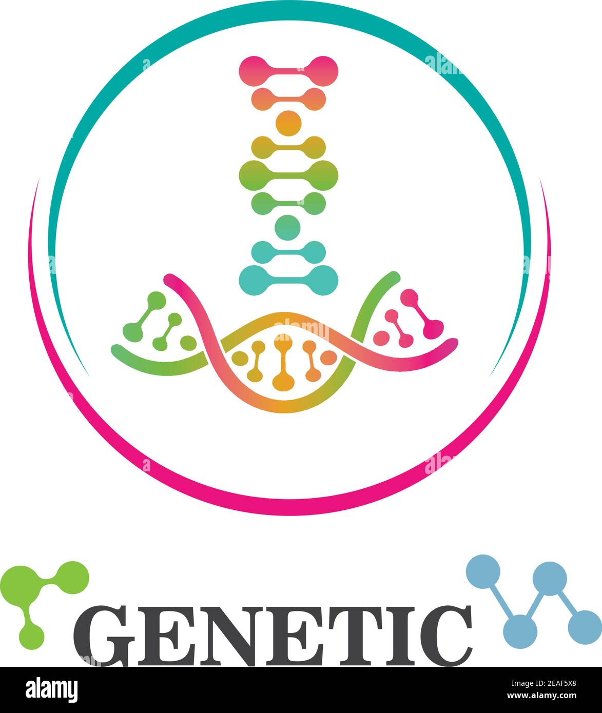 Modèle d'illustration de l'icône du logo génétique de l'ADN Image ...