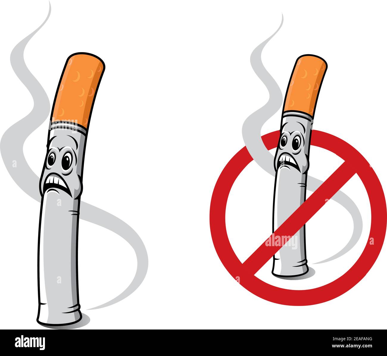 Caricature de l'interdiction de fumer la cigarette pour signer concept ...