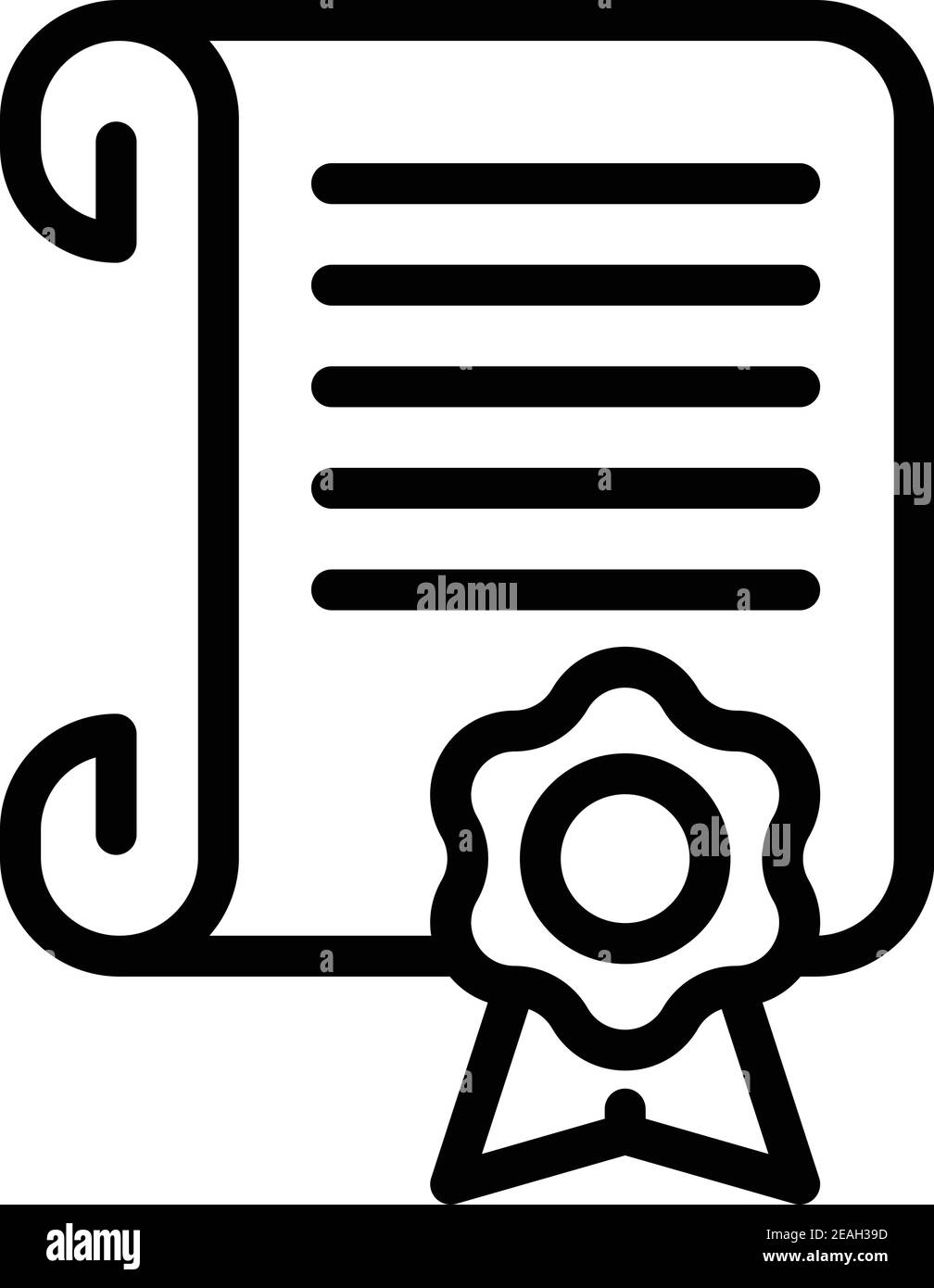 Icône de certificat de loi. Icône vectorielle de vecteur de certificat ...