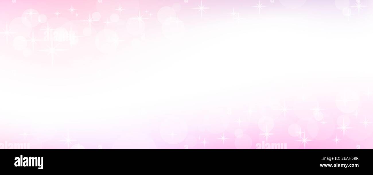 Bordure rose clair avec motif de bokeh, de sparkles, d'étoiles. Fond vectoriel pastel brillant ...