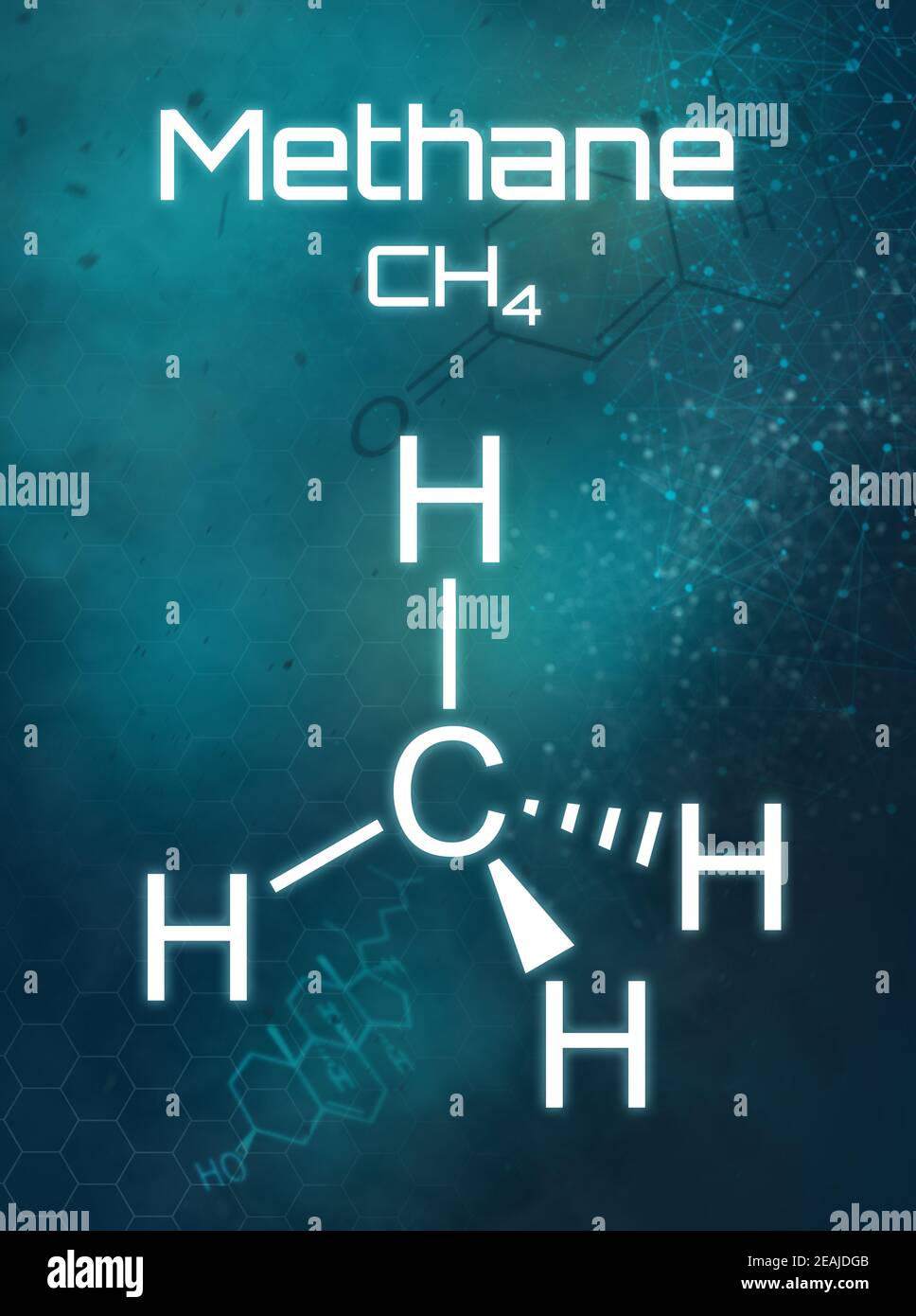 Formule chimique de méthane sur fond futuriste Photo Stock - Alamy