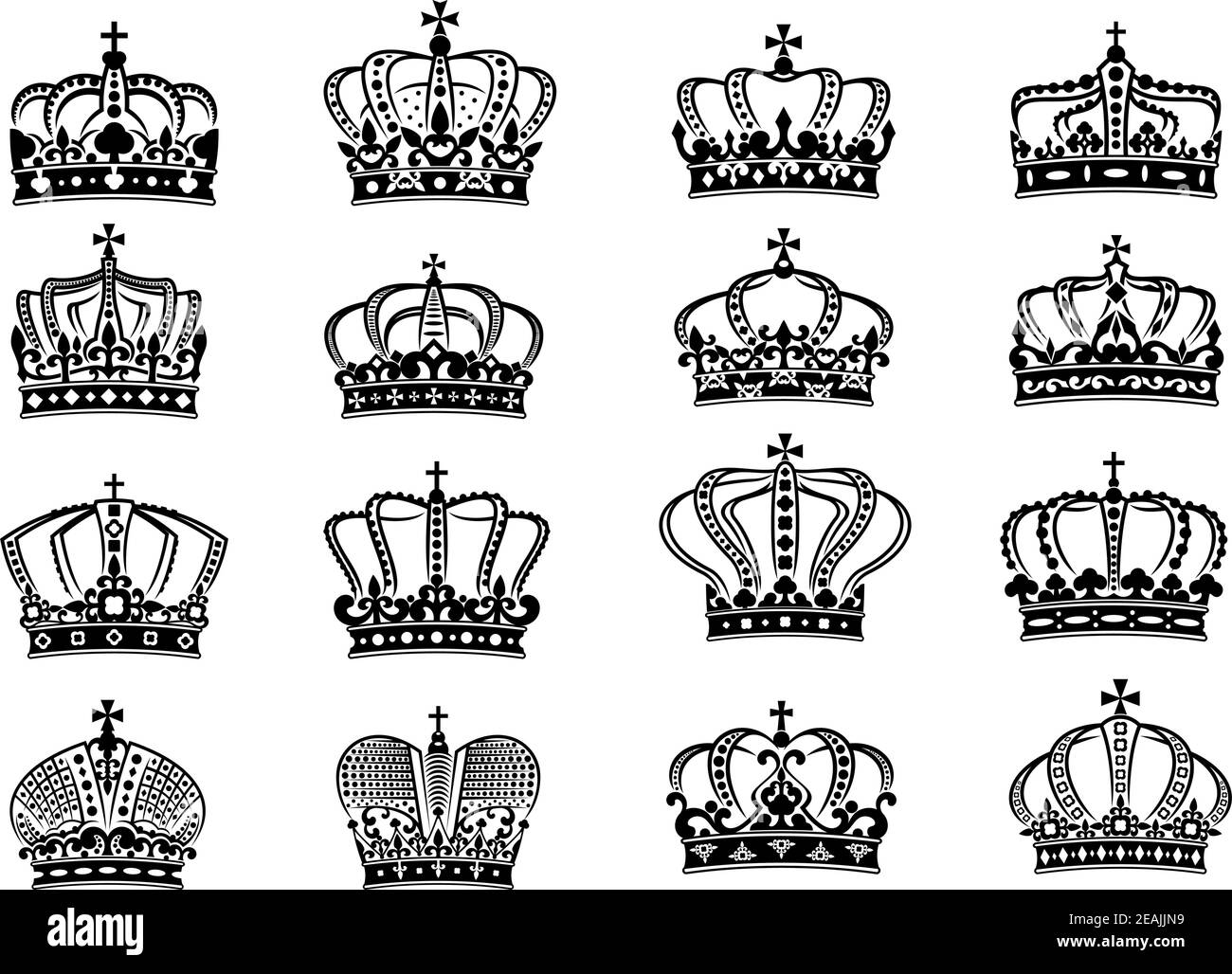 Ensemble de couronne ornée de noir différentes formes et périodes de ...