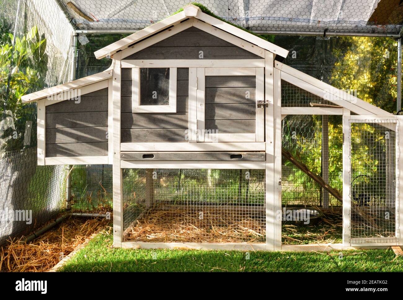 Une maison de poule ou une coop de poulet Photo Stock - Alamy