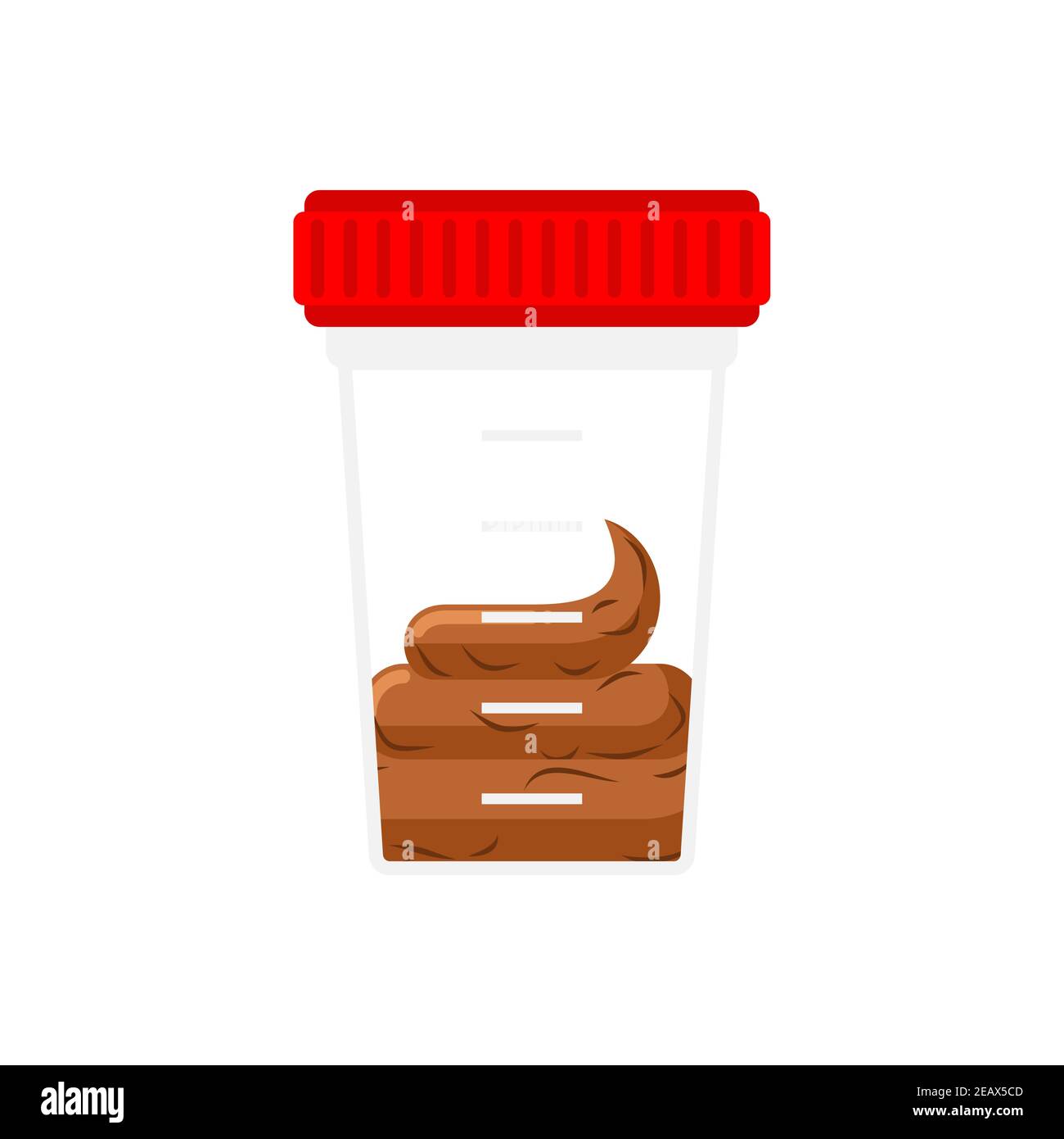 Analyse des selles. Récipient en plastique pour analyse. Conteneur de ...