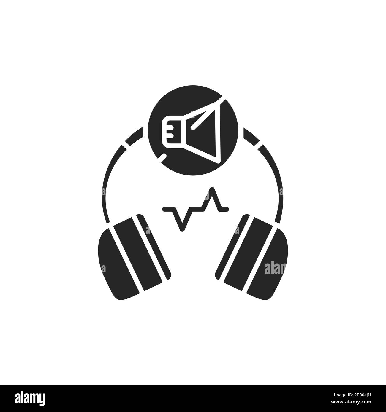 Icône de couleur de casque à réduction de bruit. Pictogramme pour page ...