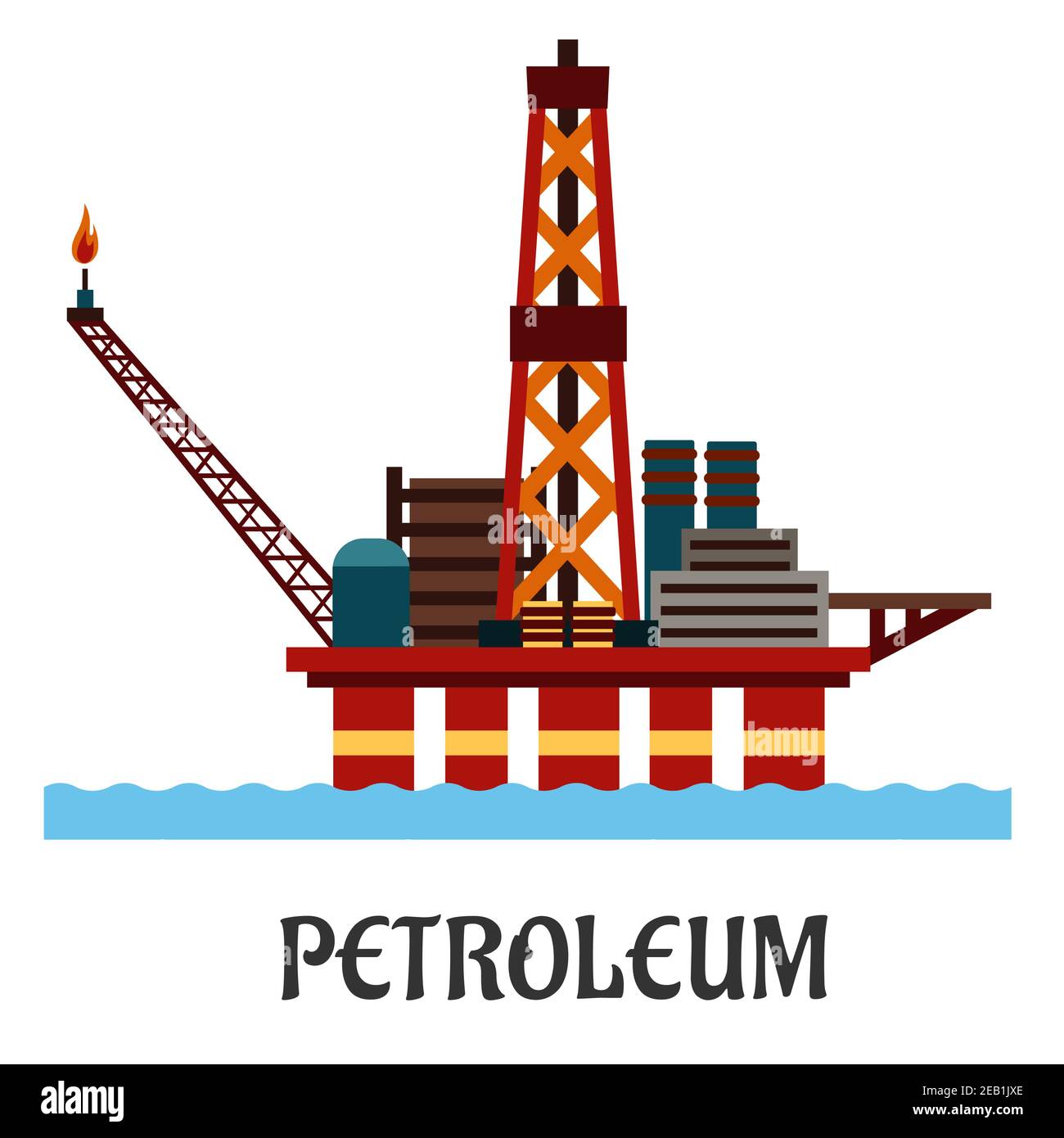 Industrie pétrolière concept plat montrant le pétrole plate-forme ...