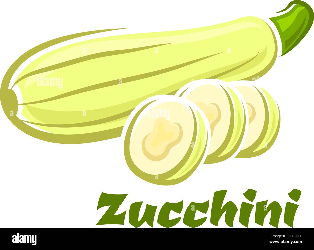 Courgette ou courgette de légumes frais à rayures vert pâle avec ...