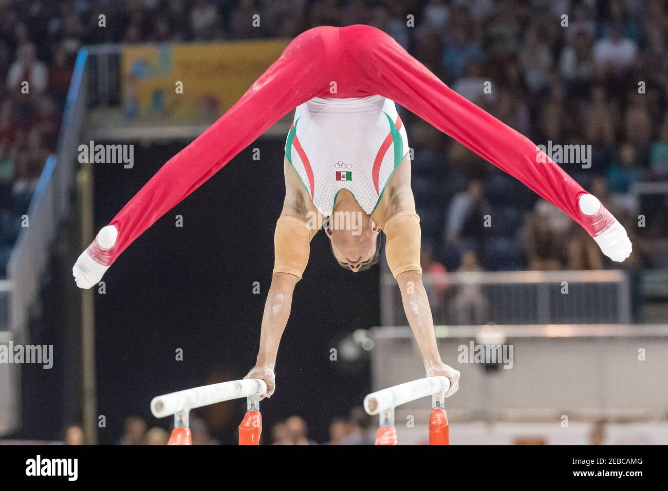 Daniel Corral Barron joue dans les barres parallèles pendant le Finale ...