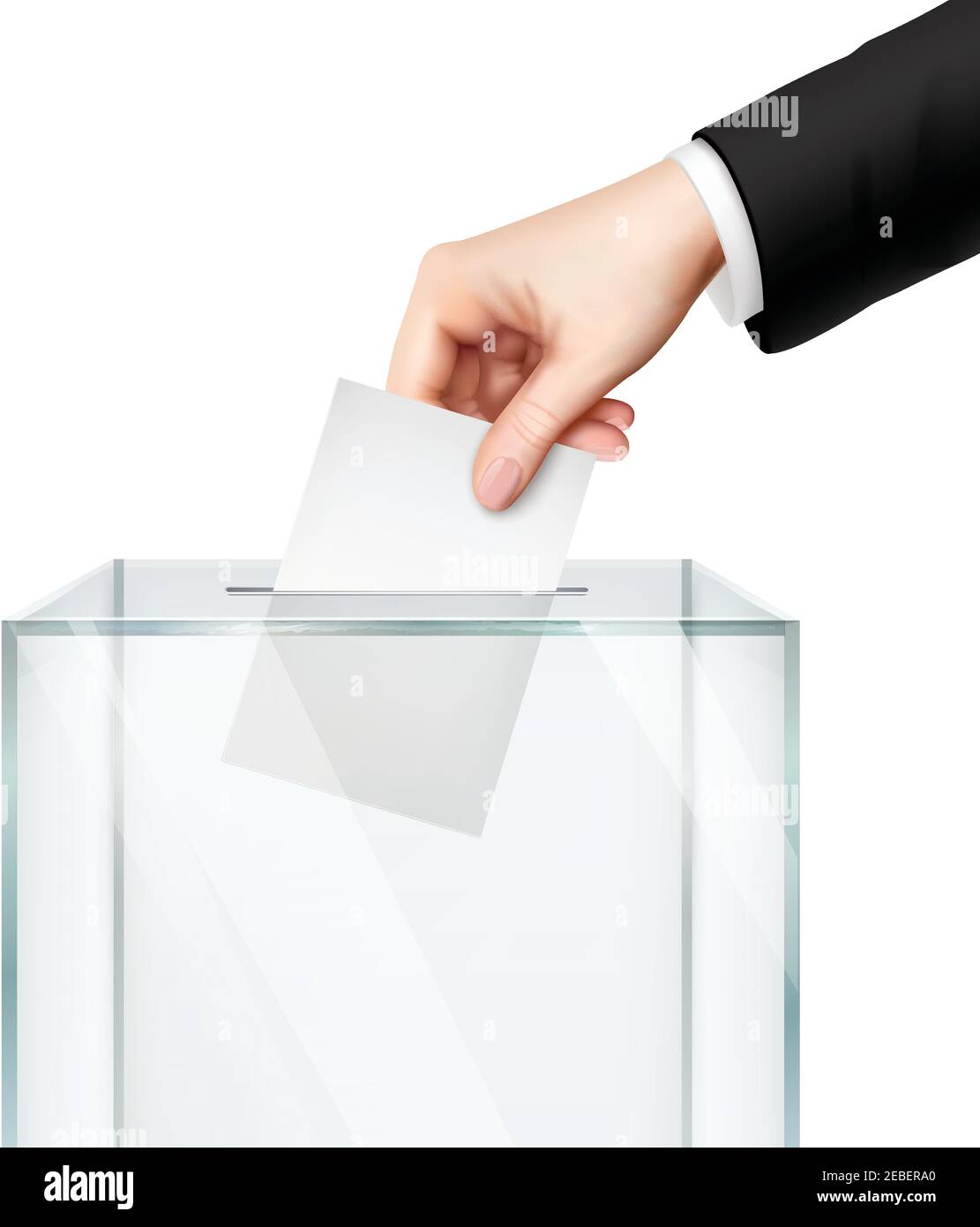 Concept de vote réaliste avec mise manuelle du papier de vote dans le ...