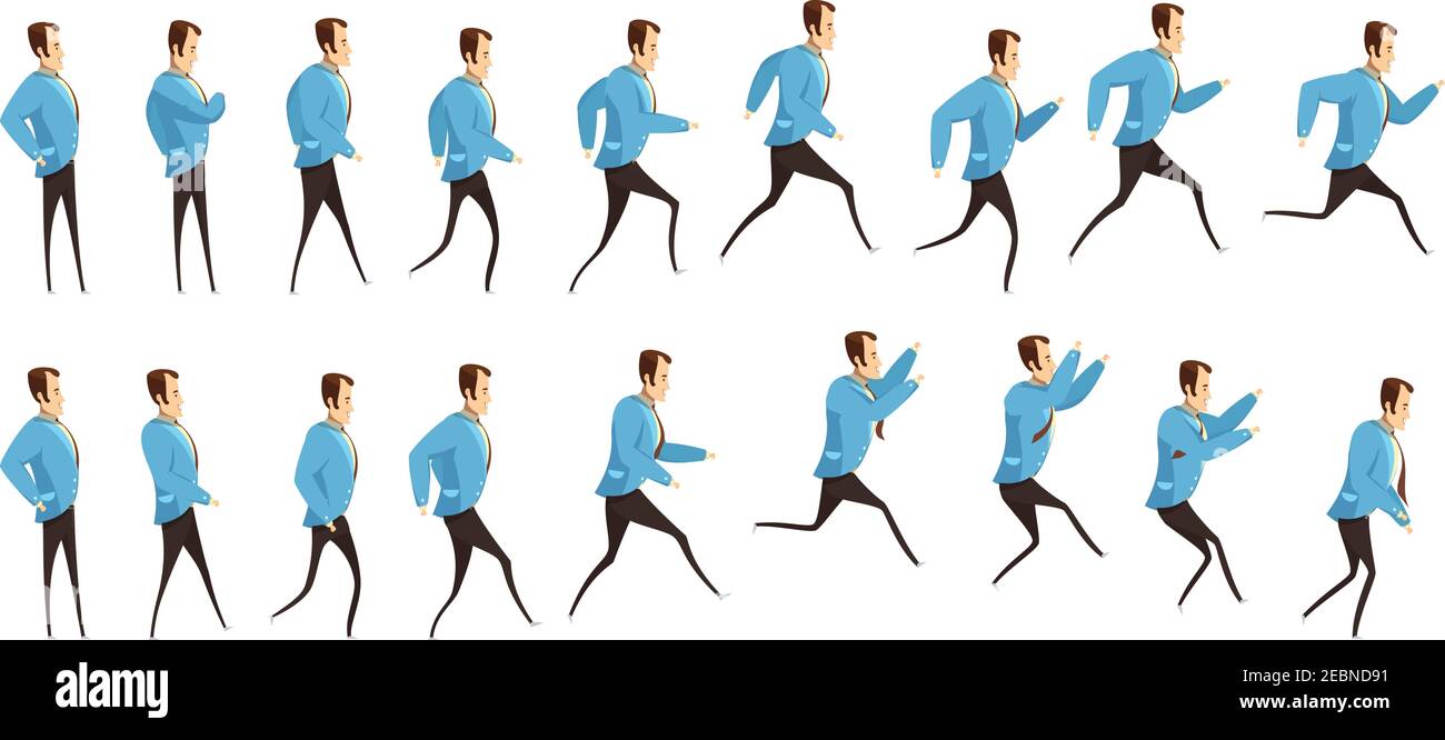 Animation avec séquence d'images de course et de saut d'homme ...