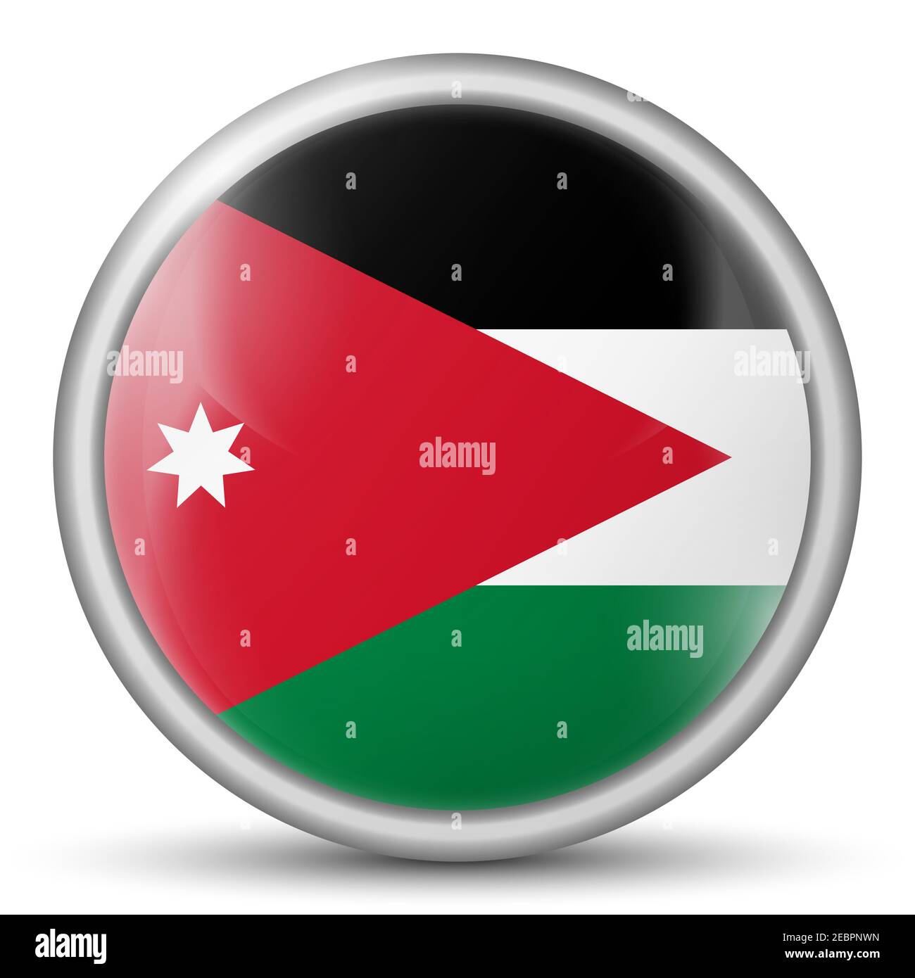 Boule lumineuse en verre avec drapeau de la Jordanie. Sphère ronde ...